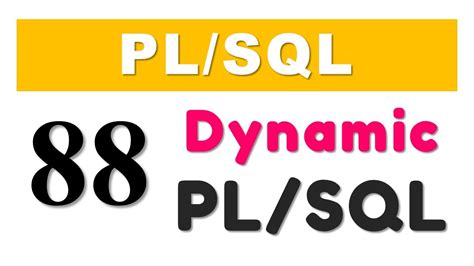 pl sql tutorial 88 pl sql block using execute immediate of dynamic sql