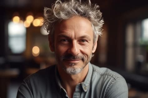 Premium Ai Image Portrait Of Beautiful Mature Blonde Bearded Guy With