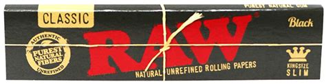 Raw Classic Black King Size Slim Natural Unrefined Unbleached Ultra