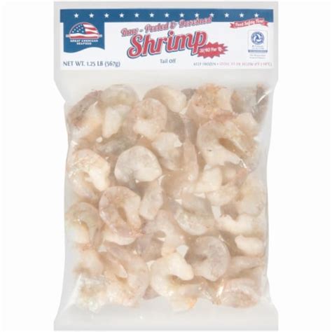 Great American Seafood Raw Peeled And Deveined Tail Off Shrimp 31 40 Per