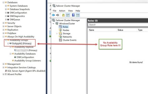 sql server availability group seen in ssms but missing