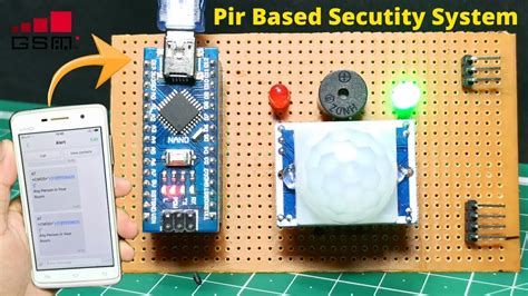 pir based security system using gsm module send message make call
