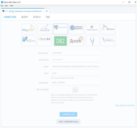 connect your charts and dashboards to a postgres database