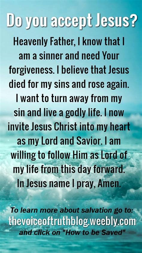 Prayer To Accept Jesus Christ As Your Savior Churchgists Com