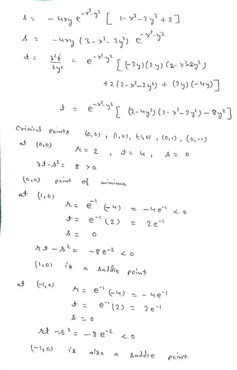 Find And Classify All The Extrema Of The Function F X Y Exp X2 Y2