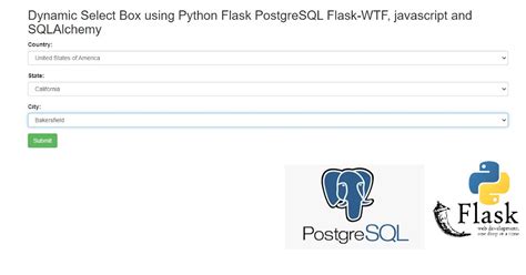 dynamic select box using python flask postgresql flask wtf