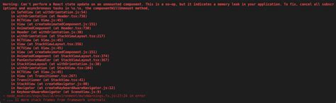 javascript can t perform a react state update on an unmounted