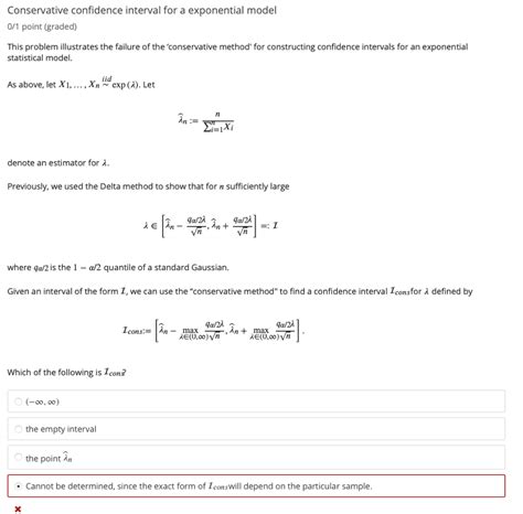 solved confidence interval concept check 1 point possible