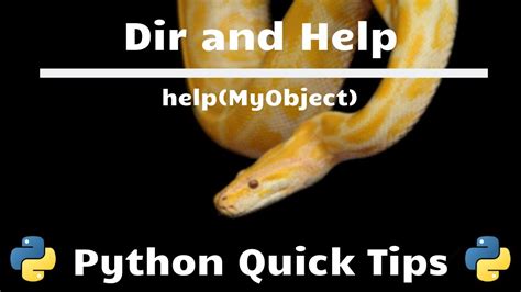 help and dir functions python quick tips youtube