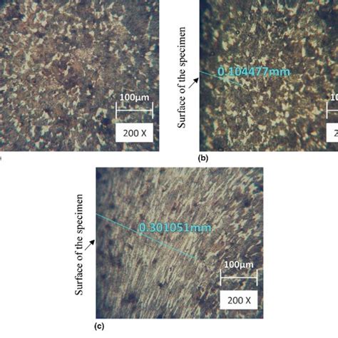 Cross Sectional Micrographs Displaying Near Surface Microstructures In