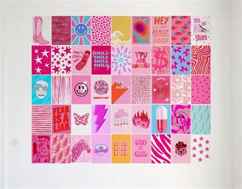 Pink Preppy Aesthetic Wall Collage Kit Preppy Room Decor Aesthetic