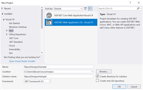 report server reports report designer asp mvc