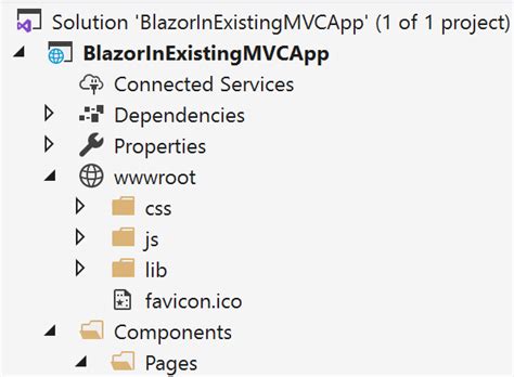 integrating blazor components into existing asp core mvc