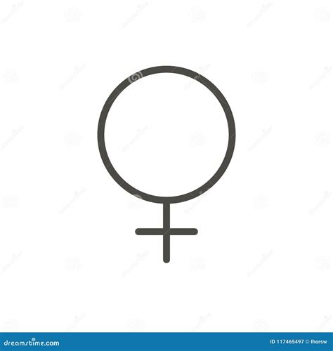Female Gender Icon Vector Line Woman Sex Symbol Isolated Trend Stock