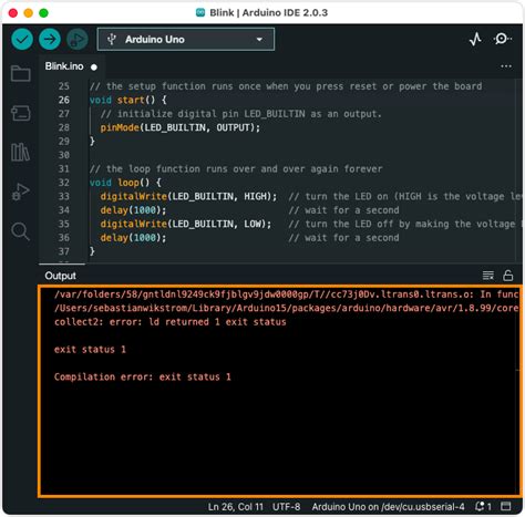 compilation error exit status 1 arduino help center