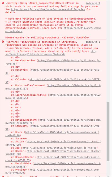unsafe componentwillreceiveprops and finddomnode is deprecated in