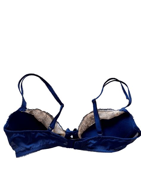 Victorias Secret Blue Nude Floral Mesh Lace Balconet… Gem