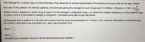 solved the dosage for a certain type of chemotherapy drug