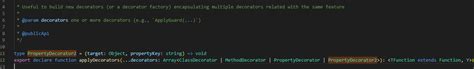 error typings on applydecorators with class validator · issue 3569