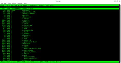 how to check disk space usage in linux using ncdu ostechnix