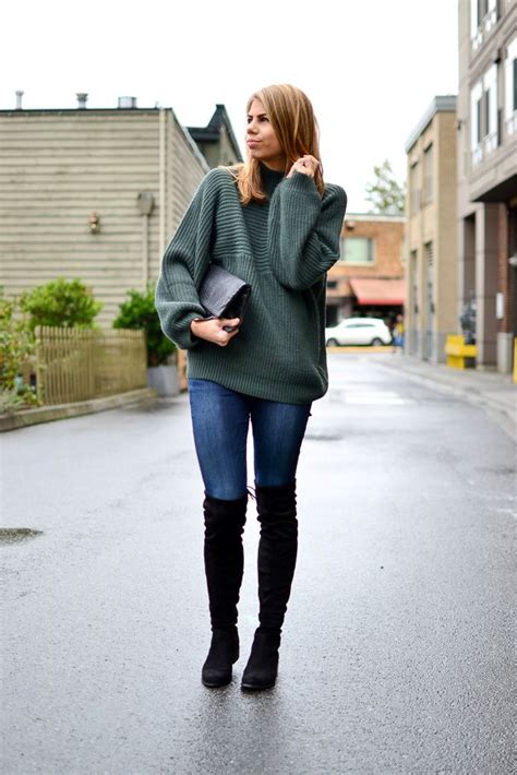 Fall Style Cozy Sweater And Over The Knee Boots Sweaters Sweaters