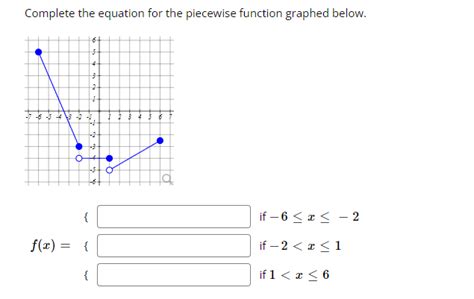Solved Complete The Equation For The Piecewise Function