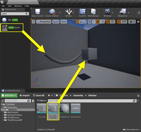 cable component unreal engine documentation