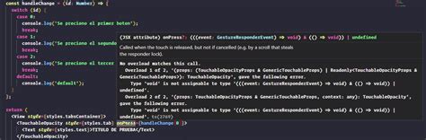 javascript react native declare interface as void for onpress call