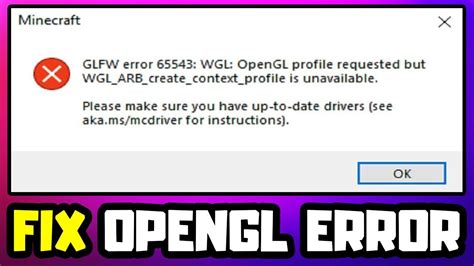how to fix opengl error 65543 in minecraft tlauncher 1 20 youtube