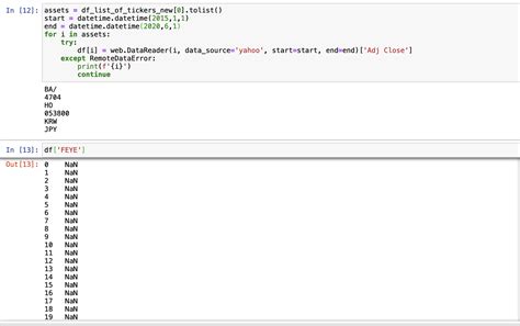 python receive nan for variables in a list after iterating through it