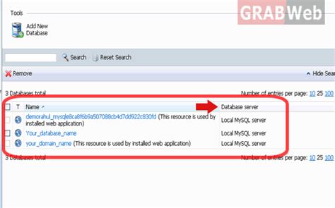 how to find my database hostname from plesk 9 5 knowledgebase grabweb