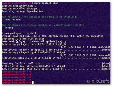 how to install htop on opensuse linux using zypper nixcraft