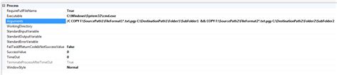 ssis execute multiple commands with 1 line in execute process task