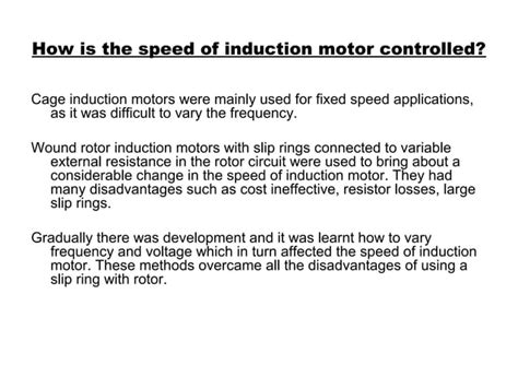 Speed Control Of Induction Motors Ppt