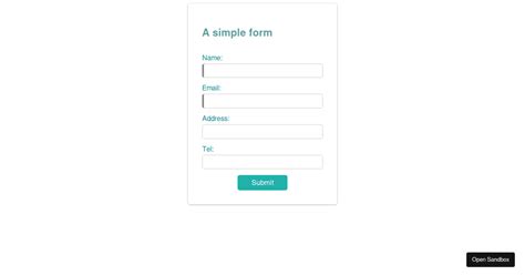 simple form validation codesandbox