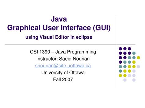 ppt java graphical user interface gui using visual editor in