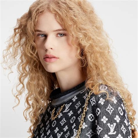Denim Monogram Jacquard Knit Pullover Women Ready To Wear Louis