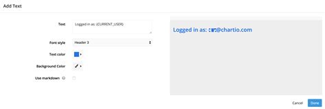 current user variable chartio documentation