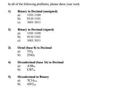 solved in all of the following problems please show your