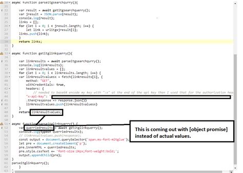 returning [object promise] instead of actual value javascript