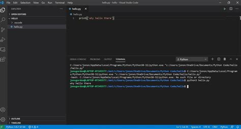 no such file or directory when running python with play button r vscode