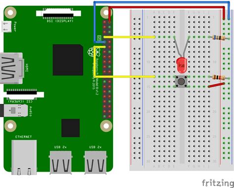 node js raspberry pi led and pushbutton