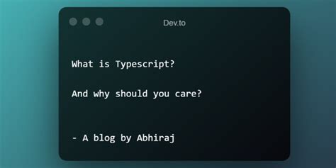 typescript for dummies dev community