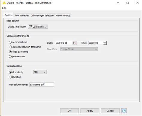convert date to unix timestamp knime analytics platform knime