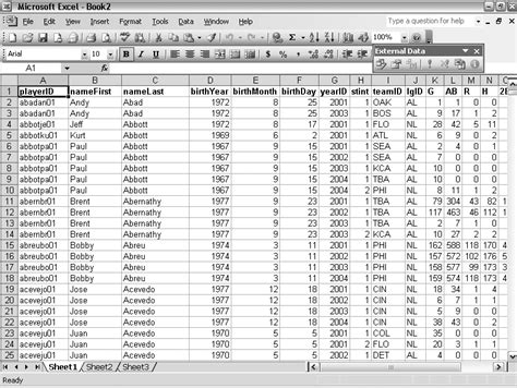 access databases directly from excel or r baseball hacks