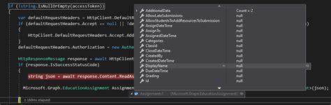 c convert json response to graph educationassignment