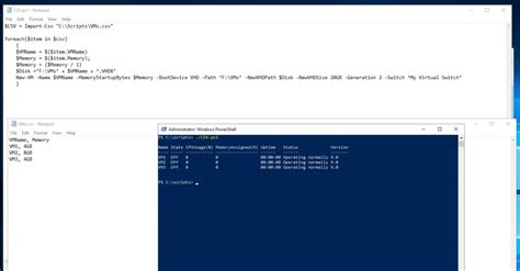 creating hyper v vms from a csv file with powershell