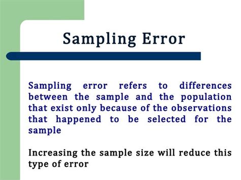 Sampling And Sampling Errors
