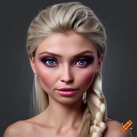 Beautiful Woman Portrait Real Life Super Detailed Enhanced Morphs Into
