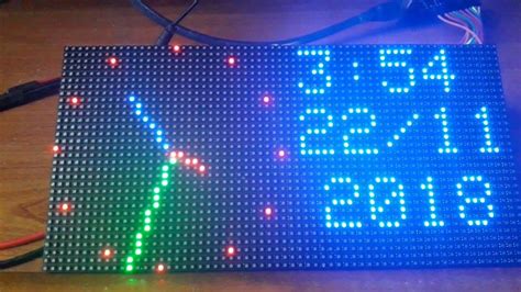 p3 rgb led matrix internet clock iot esp8266 nodemcu v3 p3 rgb led